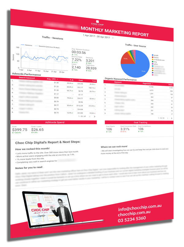 Free Website Activity Reports - Choc Chip Digital